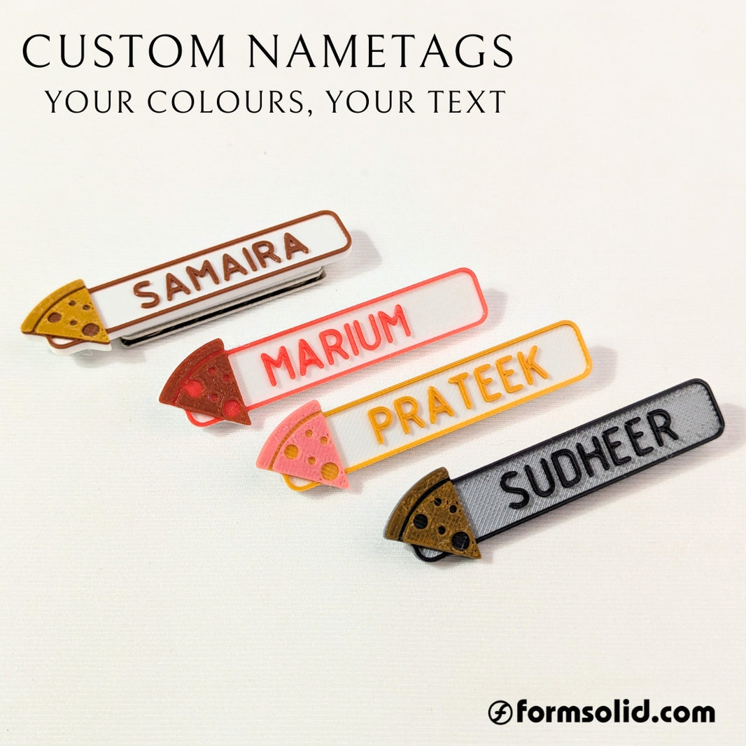 Customized Name Tags with Pins and magnets – FormSolid