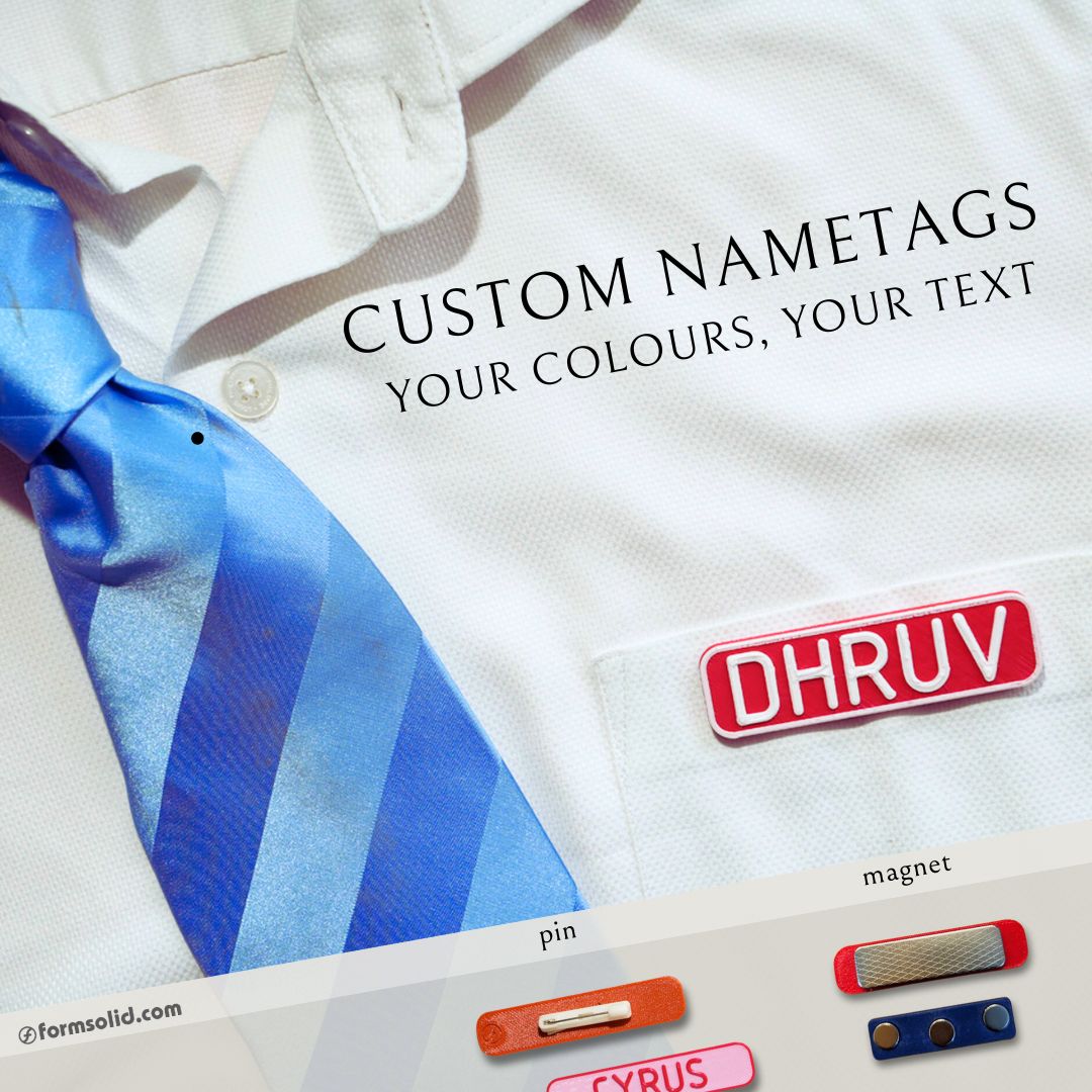 Customized Name Tags with Pins and magnets – FormSolid